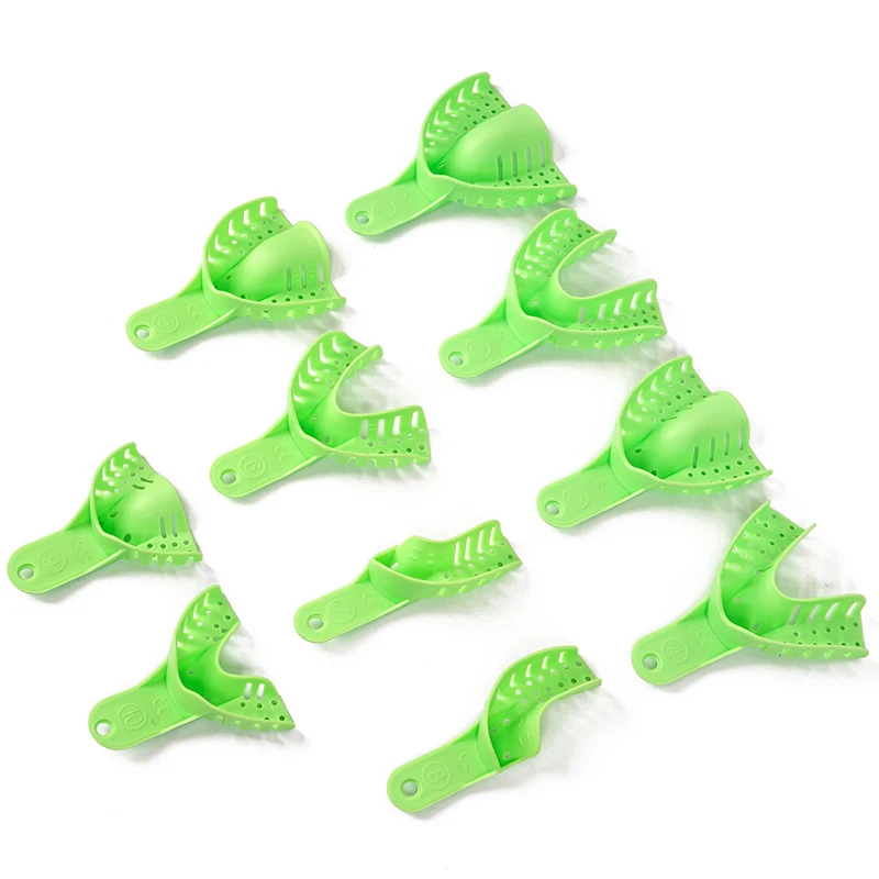 2pcs-10pcs-Dental-Perforated-Green-Plastic-Impression-Trays-Durable ...