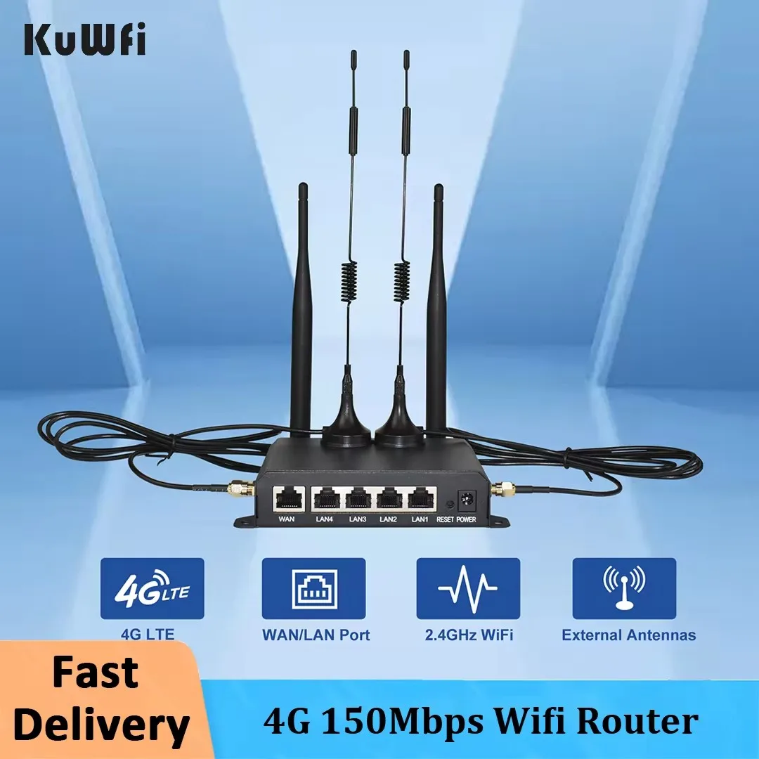 KuWFi-4G-LTE-WiFi-Router-2-4G-CAT4-300Mbps-RJ45-Port-Support-VPN-DDNS ...