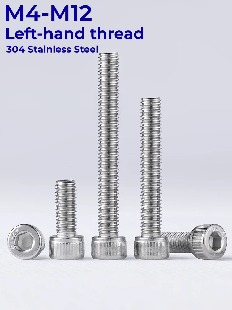 M4 M5 M6 M8 M10 M12 Left Thread DIN912 304 Stainless Steel A2 70 ...