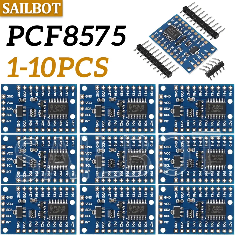 Placa expansora de porta io de expansão, módulo pcf8575 dc 2.5-5.5v ...