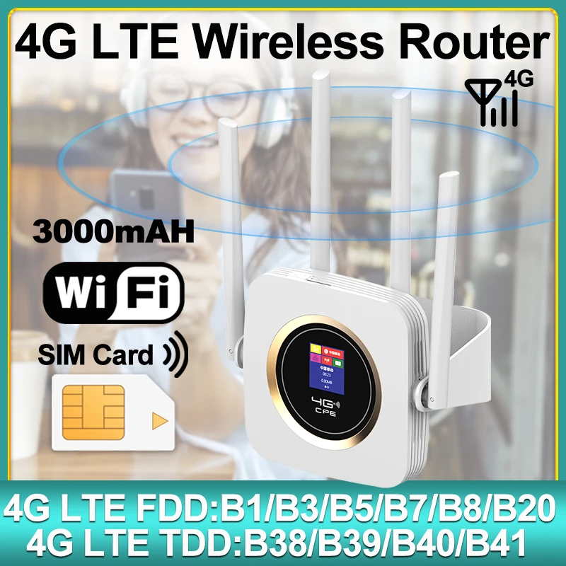Global Version Cpf903b Router 4g Wireless Sim Card Lte 3000mah Battery Pocket Cpe Wifi With Rj45 ...