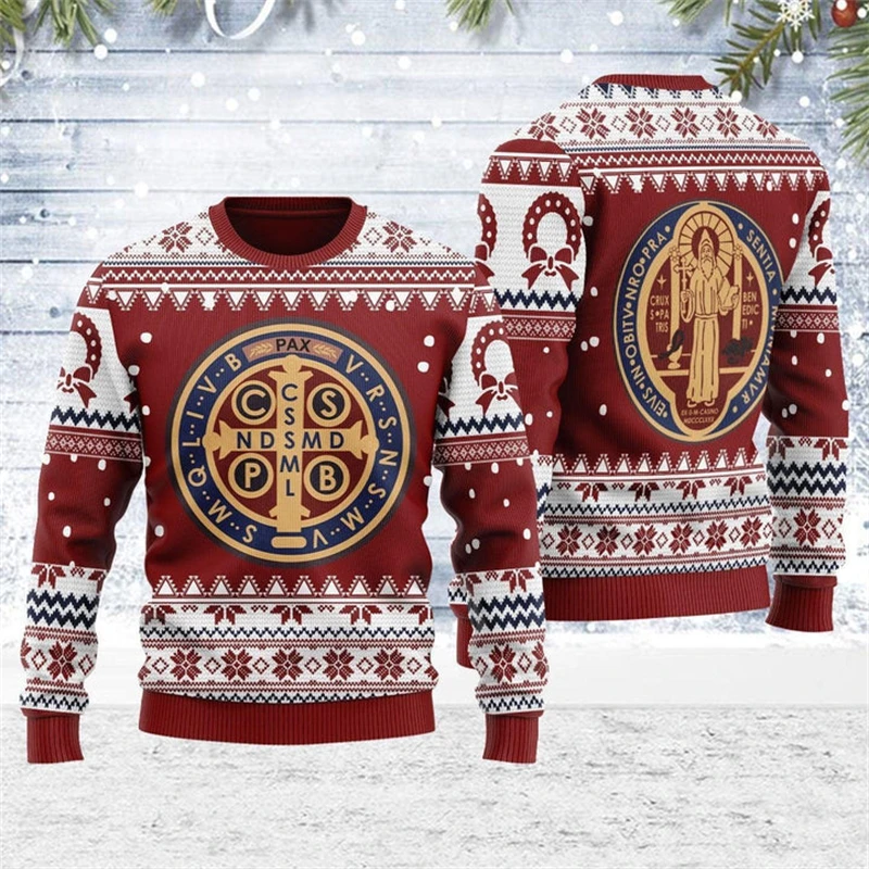 3D Print Christian Sweatshirt For Men Clothing Vintage Jesus Saints ...