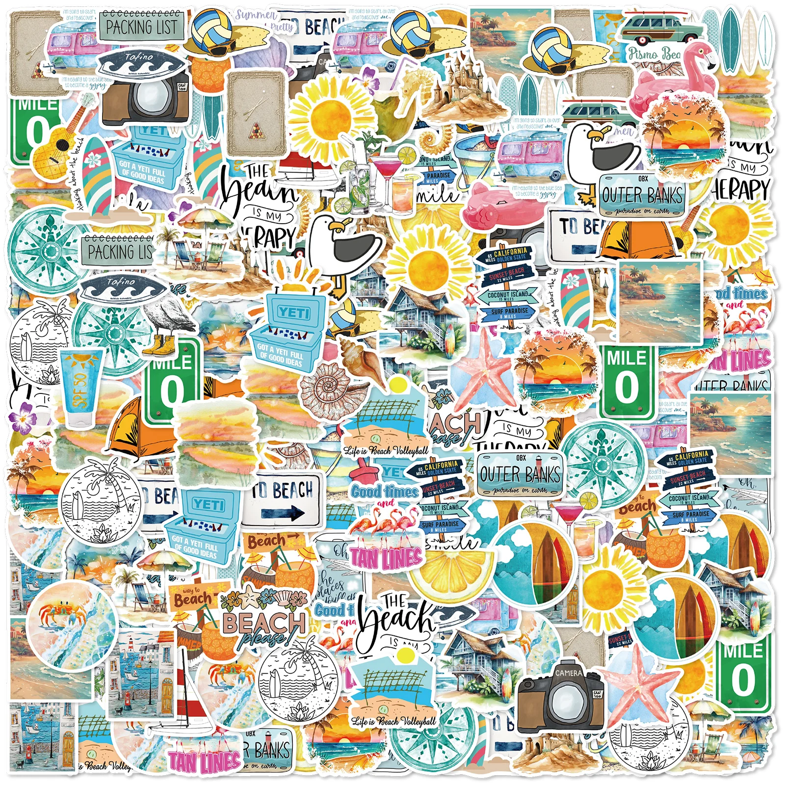 50pcs-Beach-Surfing-Themed-Graffiti-Stickers-Decorated-Laptop ...