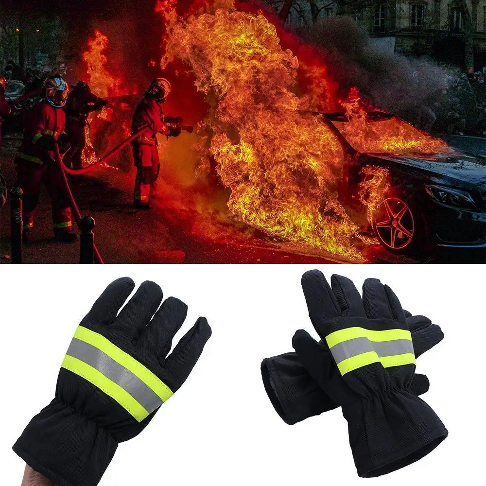 Fire Proof Fireman Gloves Flame-retardant Waterproof Welding Heat Proof ...