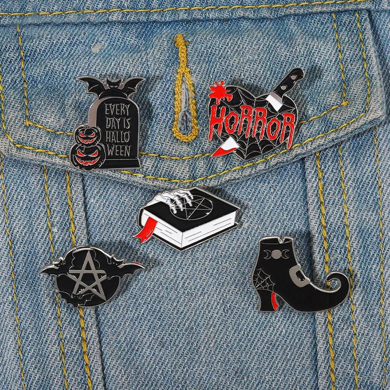 Spell Book Custom Pin Lapel Badges Dark Gothic Jewelry Gift for Friends ...