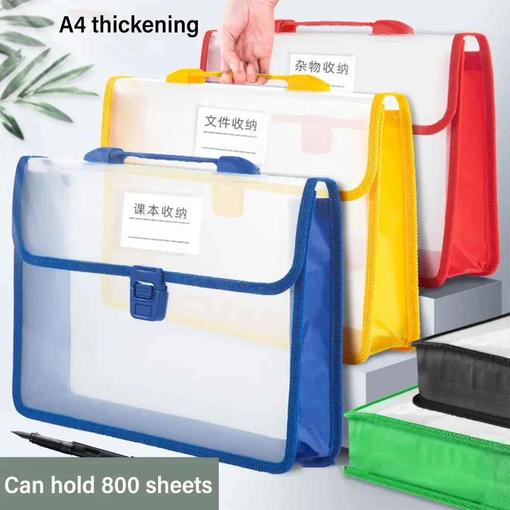 Thickened A4 File Folders Transparent Portable File Handbag Waterproof ...