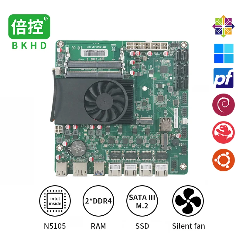 Intel N5105 ITX Industrial Motherboard Home NAS 4 Cores 4 Threads Low ...