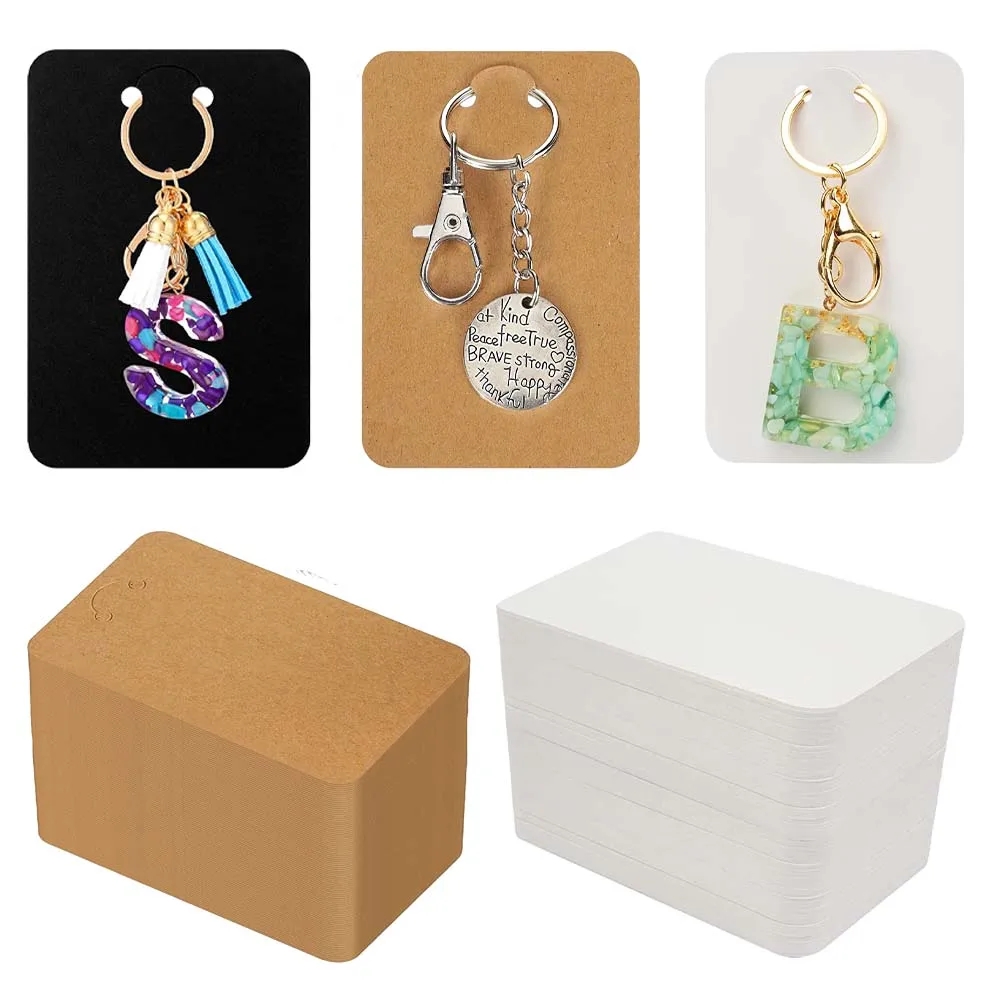 50pcs 6x9cm Keychain Display Paper Cards Stand Cardboard For Keyring ...