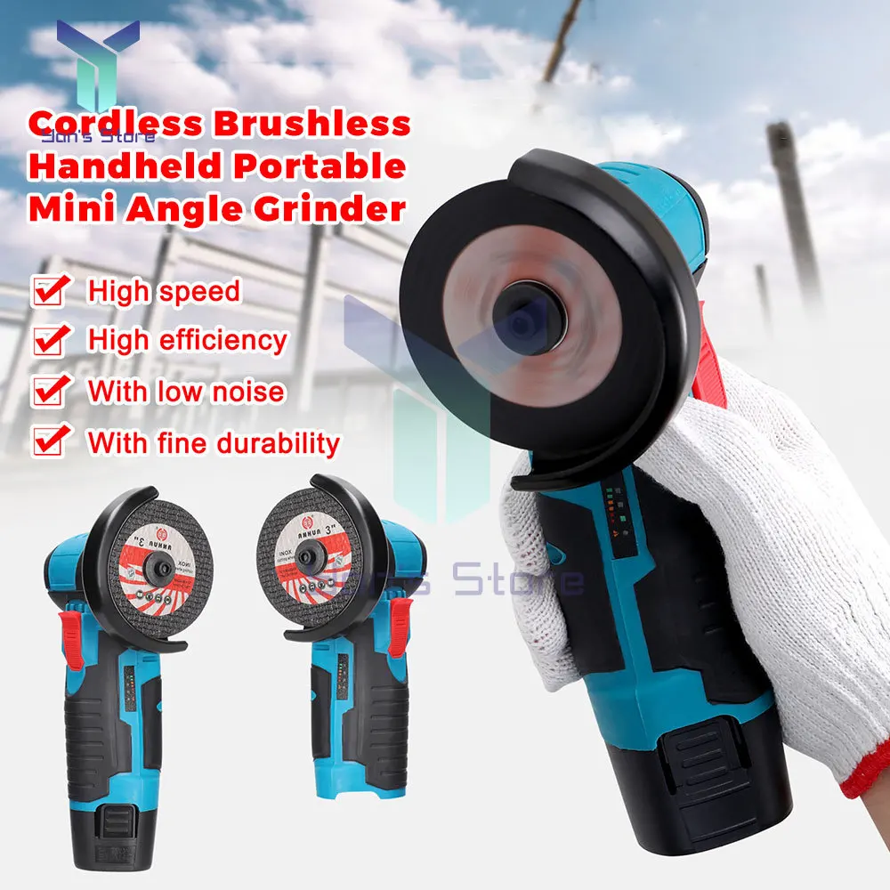 12V-Brushed-Angle-Grinder-19500RPM-Rechargeable-Grinding-Tool-Cordless ...