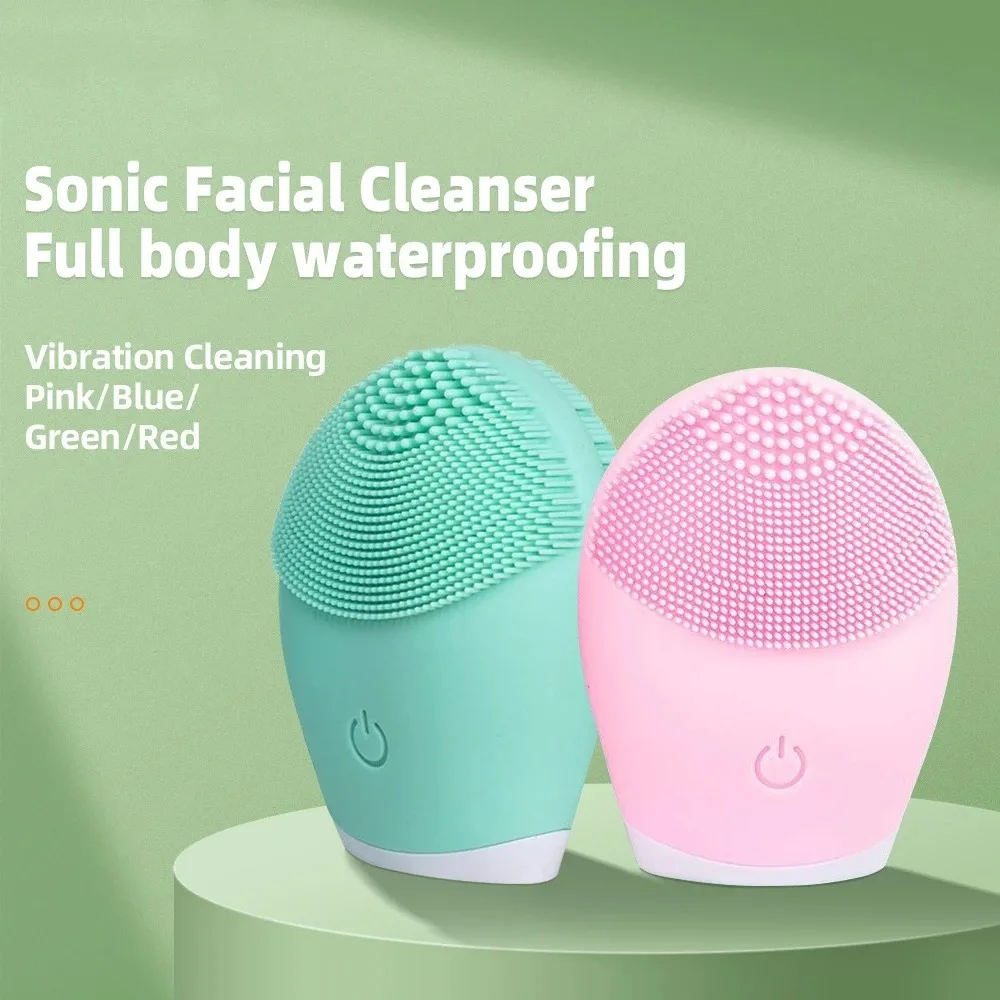 Electric-Silicone-Facial-Cleanser-Vibration-Sonic-Face-Skin-Massager ...