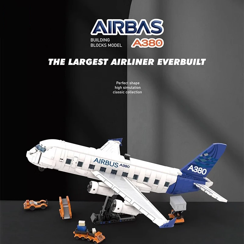1945PCS-Airbus-A380-Passenger-Plane-Building-Blocks-City-Transport ...