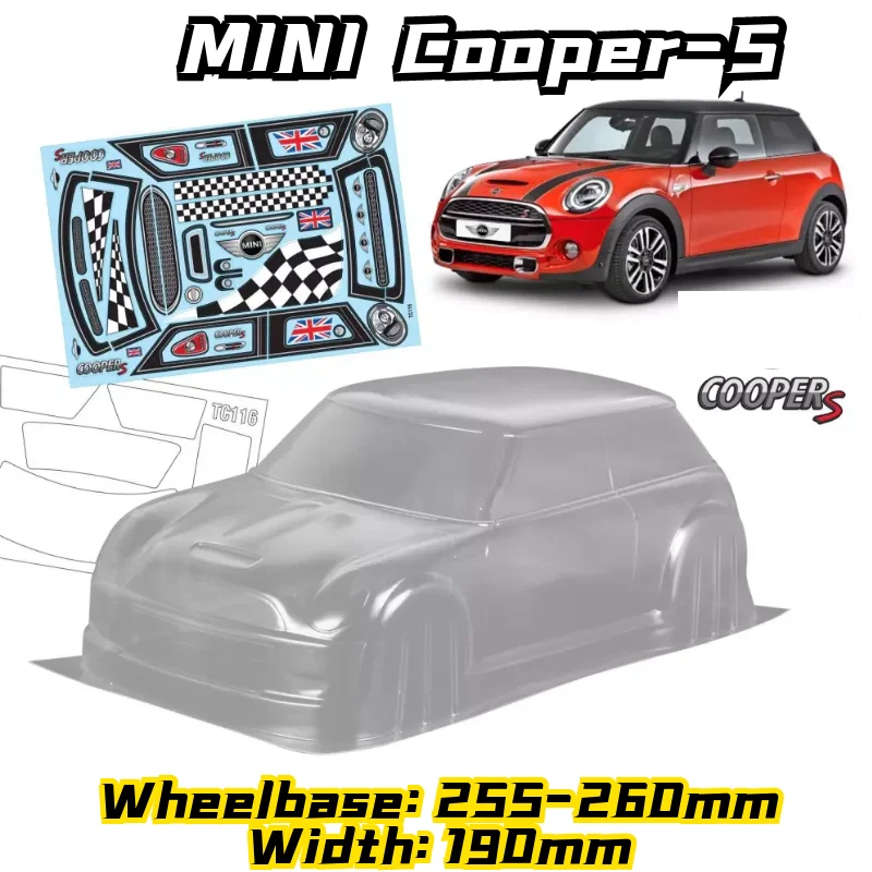 1-10-RC-PC-shell-body-MINI-Cooper-S-clean-shell-190mm-width-260mm ...