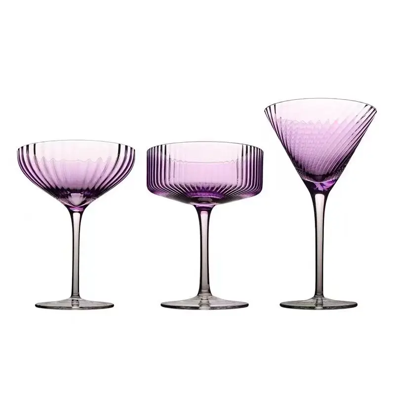 Purple-Vertical-Pattern-Leadless-Glass-Cocktail-Glass-Cup-Goblet ...