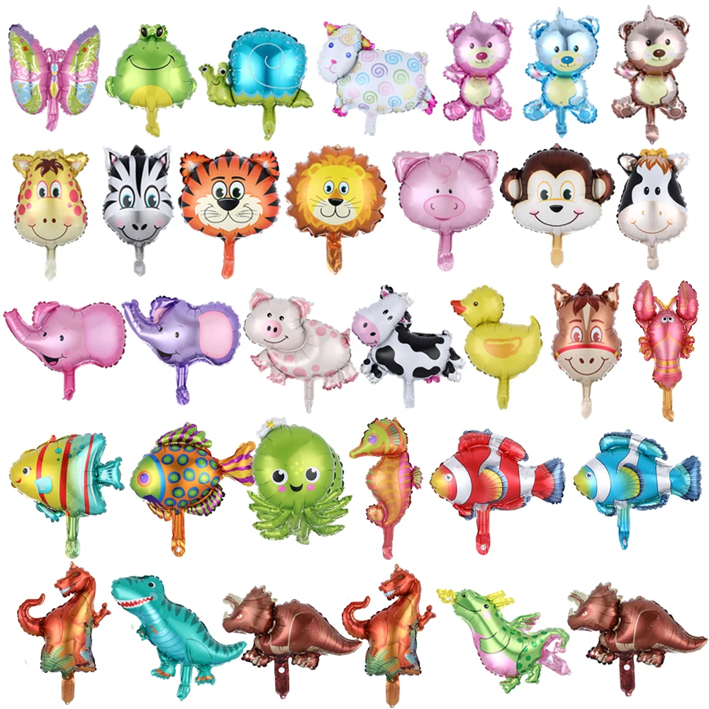 10Pcs-Mini-Cartoon-Animal-Balloons-Lion-Tiger-Giraffe-Safari-Jungle ...