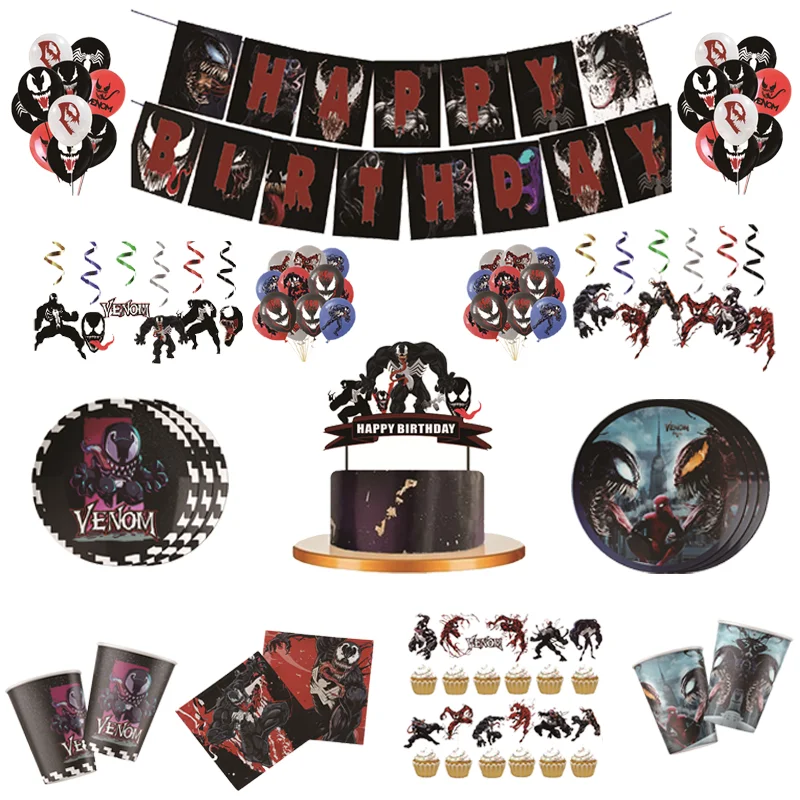 Children's Birthday Gift Set | Venom Birthday Decorations | Pull Cake ...