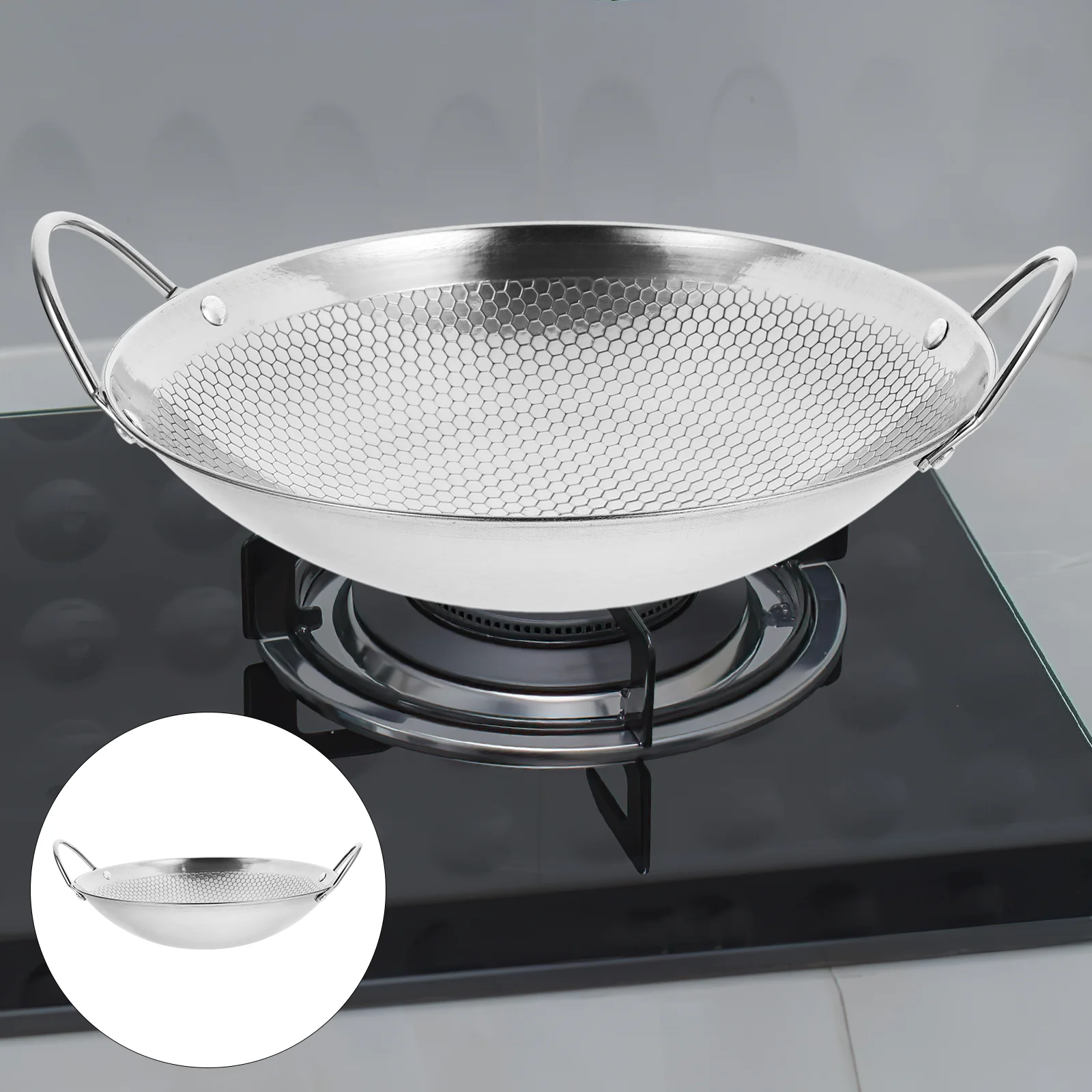 Stainless-Steel-Wok-Stir-Fry-Pan-Pow-Wok-Induction-Wok-Flat-Bottom-Wok ...