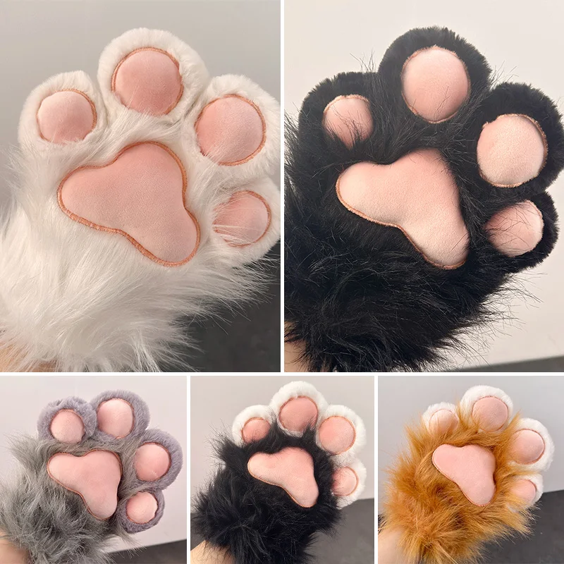 1Pair-Funny-Cat-Paws-Glove-Cartoon-Plush-Furry-Cat-Cosplay-Kig-Costume ...