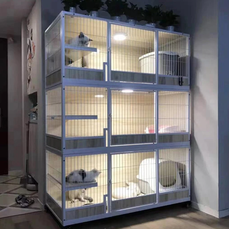 Cat-Cage-Breeding-Cage-Solid-Wood-Super-Large-Space-Indoor-Two-Floor ...