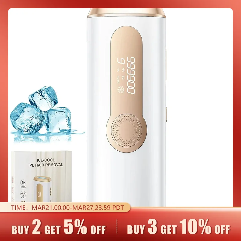 IPL Hair Removal with Ice Cooling 999900 Flashes for Women Men Whole ...