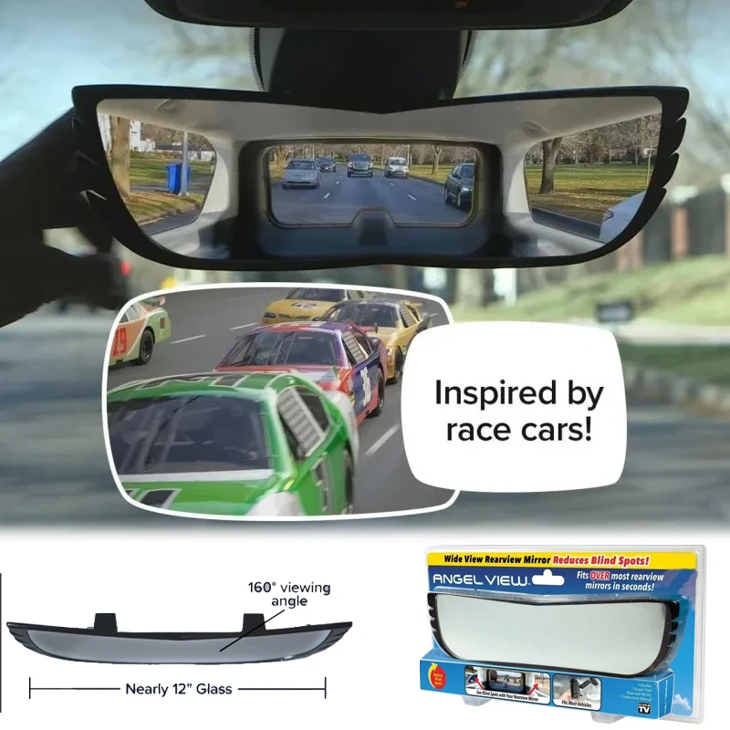 Wide-angle-Anti-glare-Rearview-Mirror-Adjustable-Car-High-definition ...