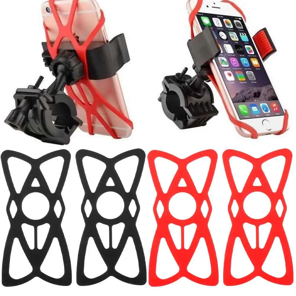 Black-Red-Elastic-Motorcycle-Silicone-Anti-Slip-Handlebar-Security ...
