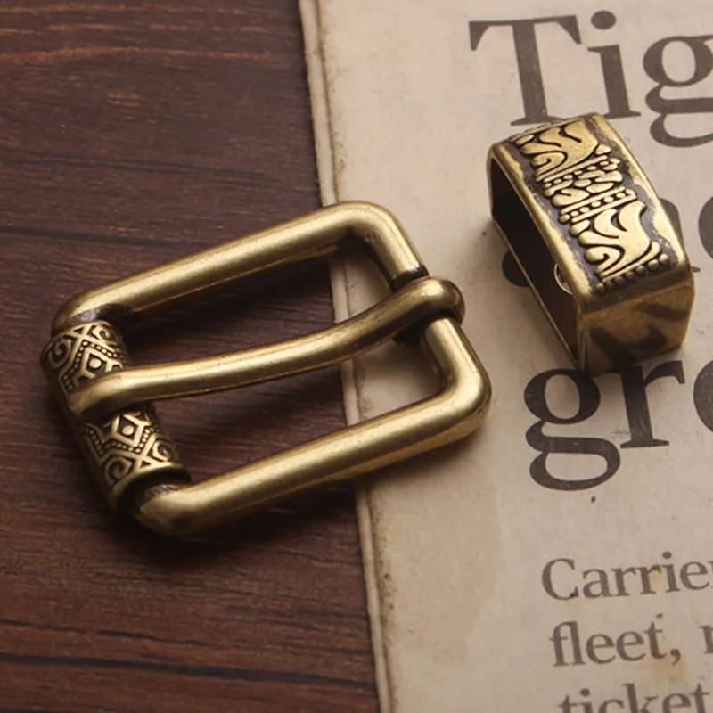 2cm DIY vintage brass color carved pattern Belt Buckle Alloy material ...