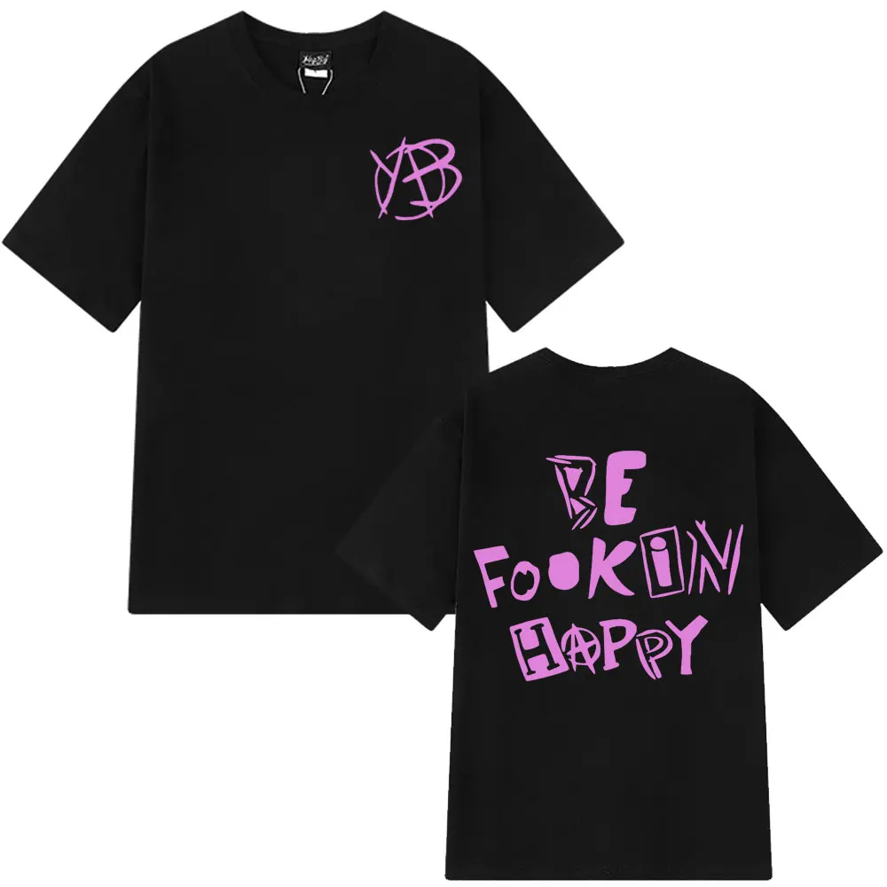 Rock Singer Yungblud Be Fookin Happy T Shirt Summer Casual 100% Cotton ...