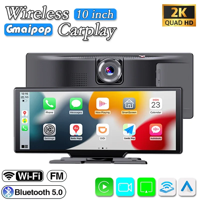 10-26-Inch-Wireless-CarPlay-Android-Auto-Car-Rearview-Camera-DVR-GPS ...