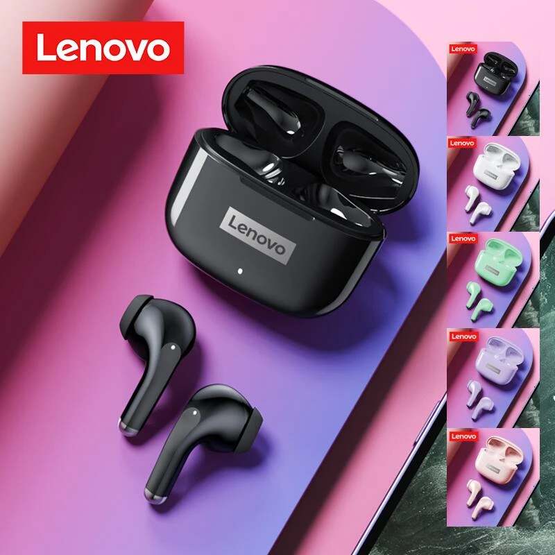 Lenovo auriculares inalámbricos LP40 Pro, cascos con Bluetooth, TWS, HiFi, deportivos, reducción ...