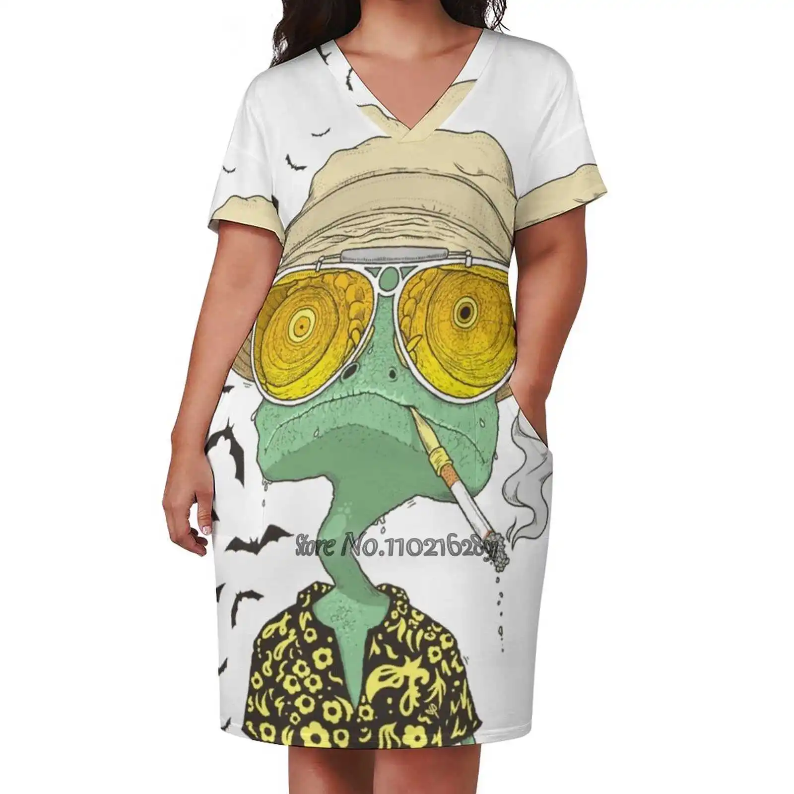 Rango V Neck Short Sleeve Dress A Line Skirt Women'S Clothing Office ...