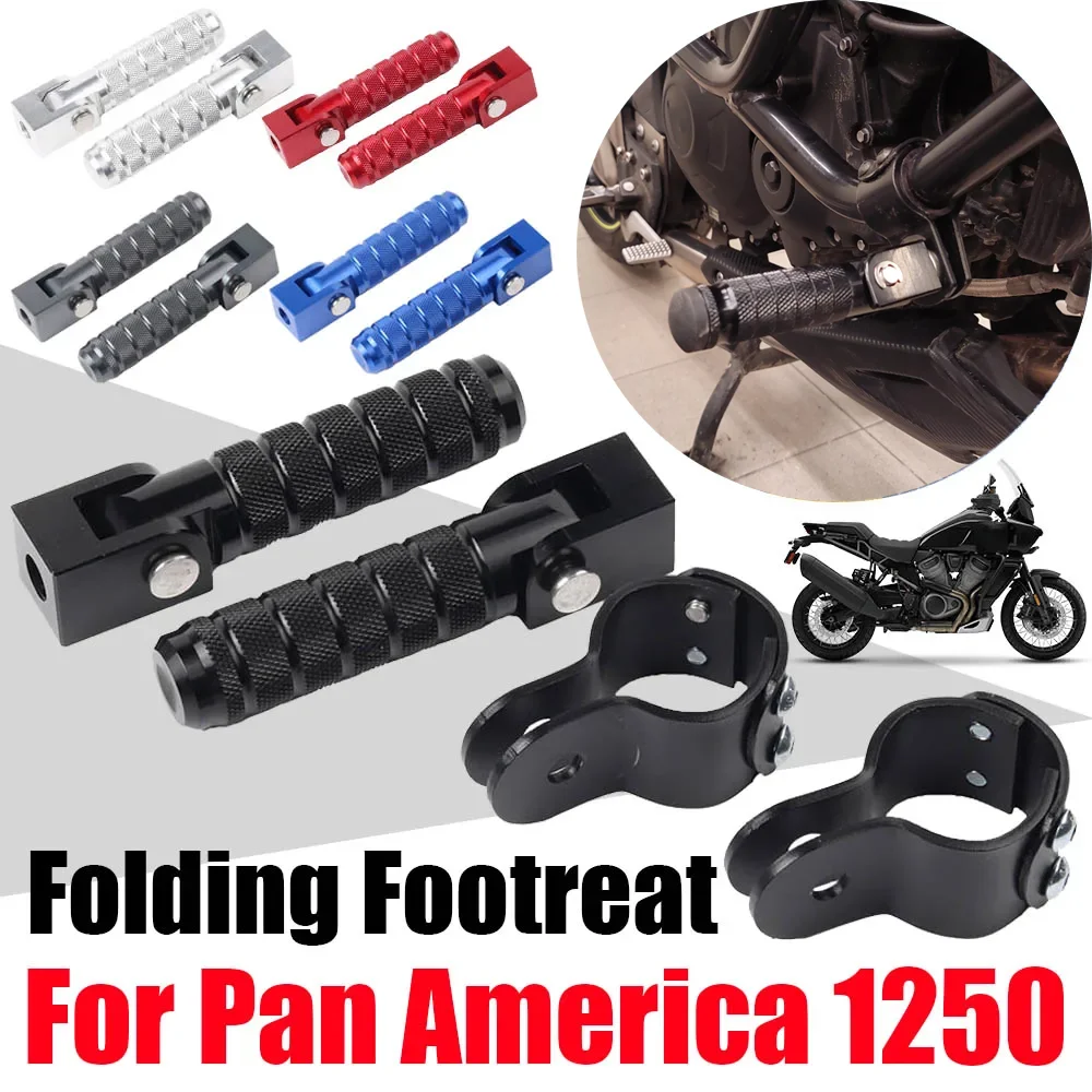 Motorcycle-Highway-Front-Foot-Pegs-Folding-Footrests-Clamps-For-HARLEY ...
