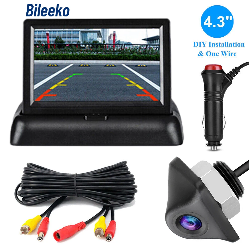 Car-Monitor-Camera-Kit-4-3-inch-Foldable-Screen-TFT-LCD-Vehicle-Rear ...