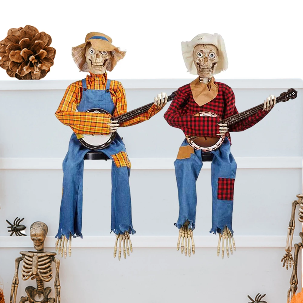 Halloween-Animated-Banjo-Skeletons-Funny-Spooky-Skull-Decoration ...
