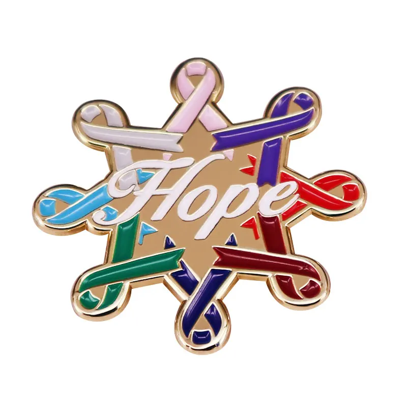 Cancer Awareness Ribbons Hope Enamel Pin Metal Badge - Brooches ...