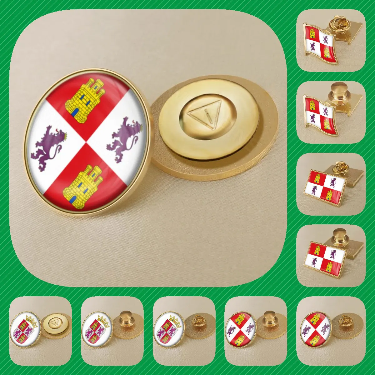 Castile-and-Le-n-Autonomous-Community-of-Spain-Flag-Lapel-Pins-Brooches ...