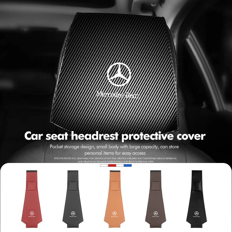 Leather-Car-Seat-Back-Headrest-Pillow-Dustproof-Protector-Cover-For ...