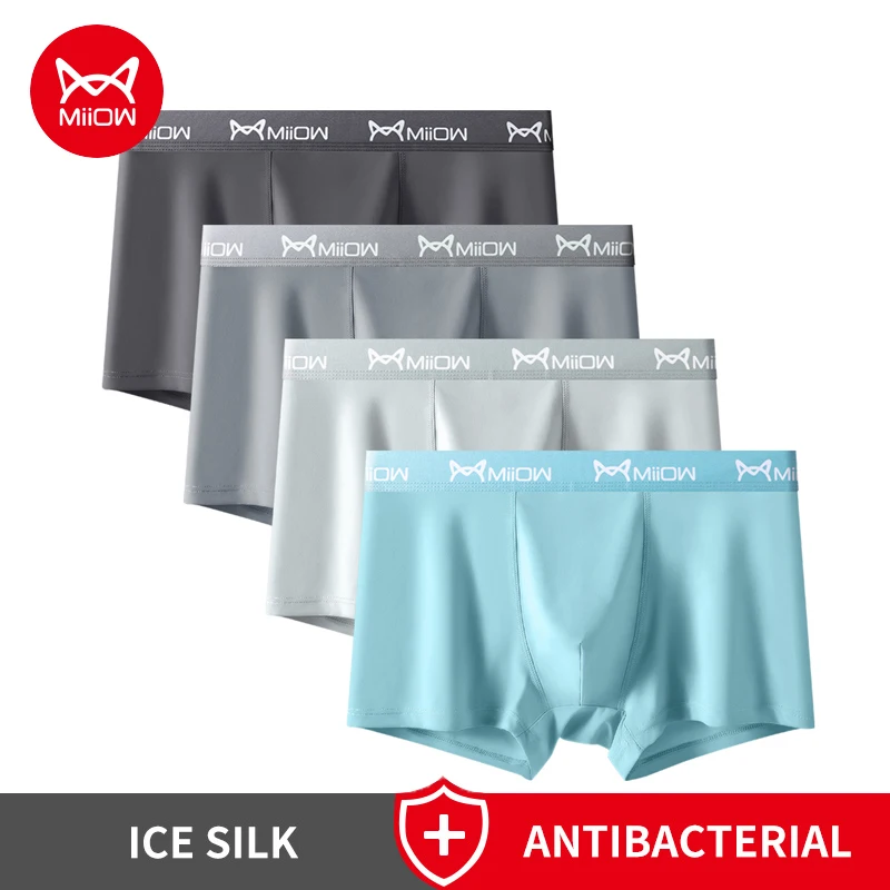 MiiOW-4Pcs-Sexy-Men-Underwear-Boxer-Short-3A-Antibacterial-Cotton-Crotch-Man-Boxershort-Men-s ...