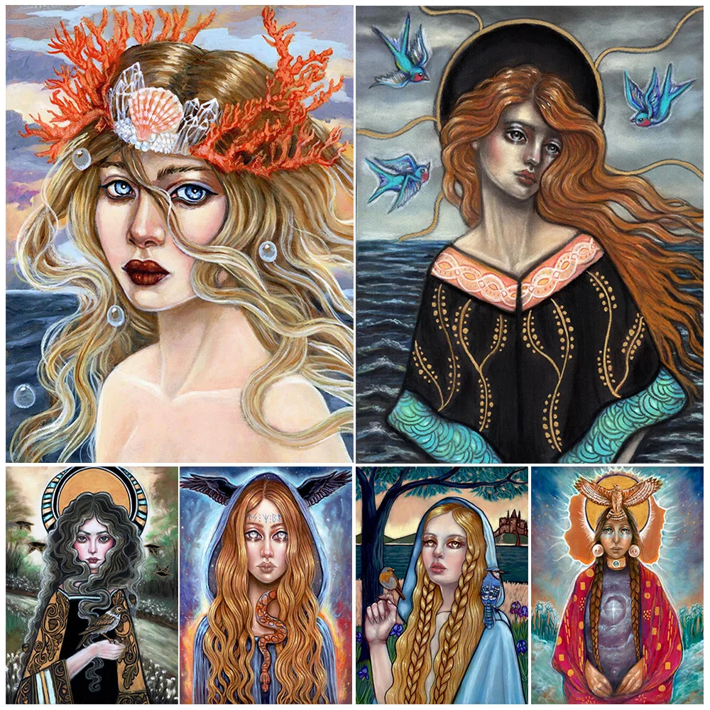 Norse-Pagan-Goddess-And-Shaman-Medicine-Woman-Wall-Art-Canvas-Painting ...