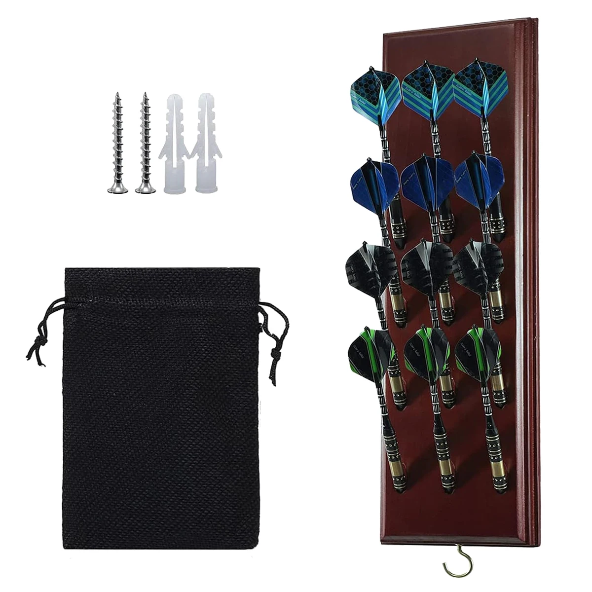 12-Hole-Wall-Mounted-Darts-Holder-Precision-Drilled-Holes-with-Metal ...