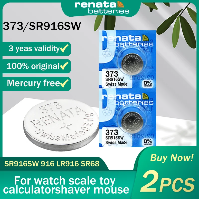 2PCS Original Renata 373 SR916SW 916 LR916 SR68 1.55V Silver Oxide ...
