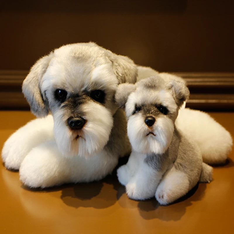 kawaii Schnauzer Dog Plush Toy Small Soft Simulation Kids Stuffed ...