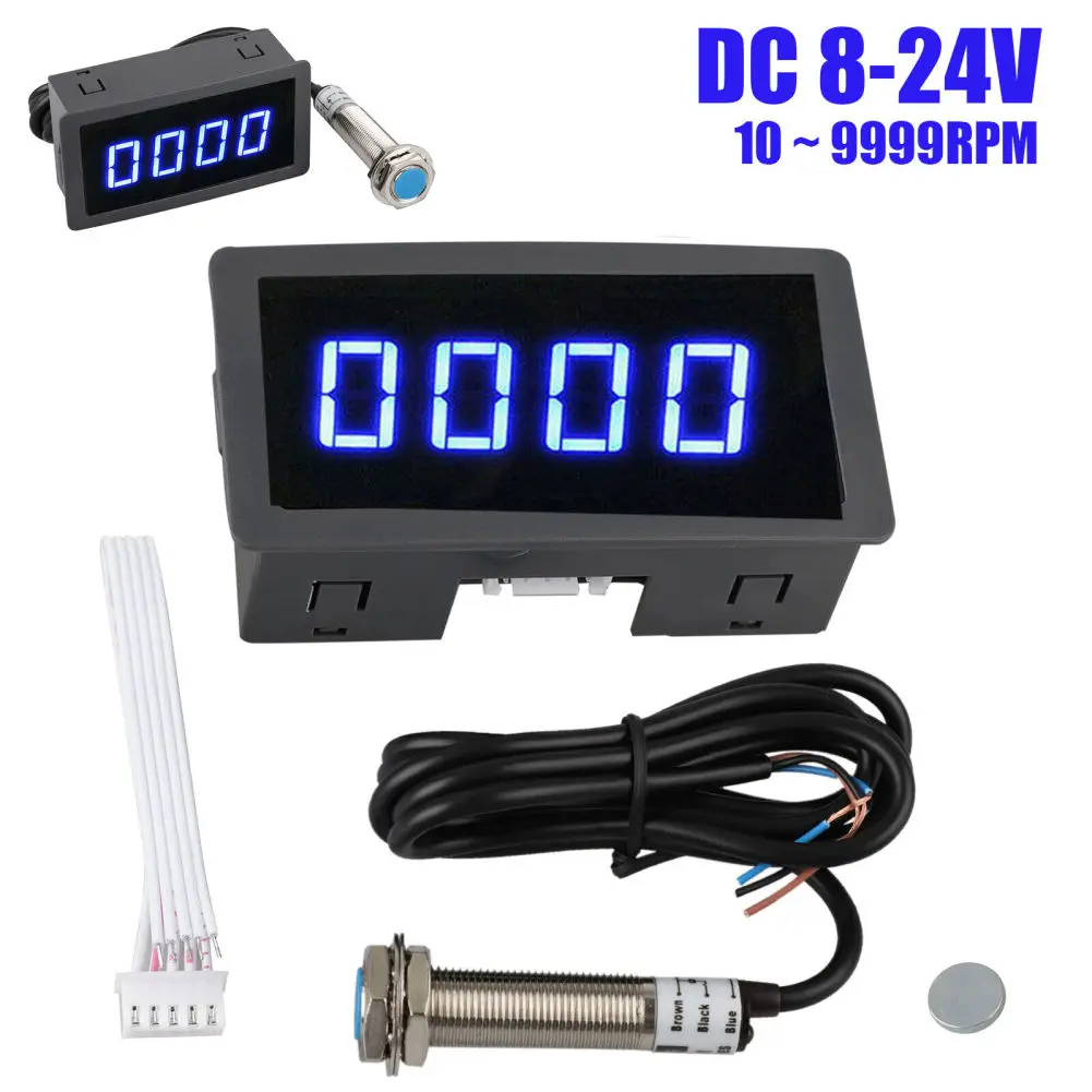 4-Digital-LED-Tachometer-With-NPN-Hall-Proximity-Switch-Sensor-High ...