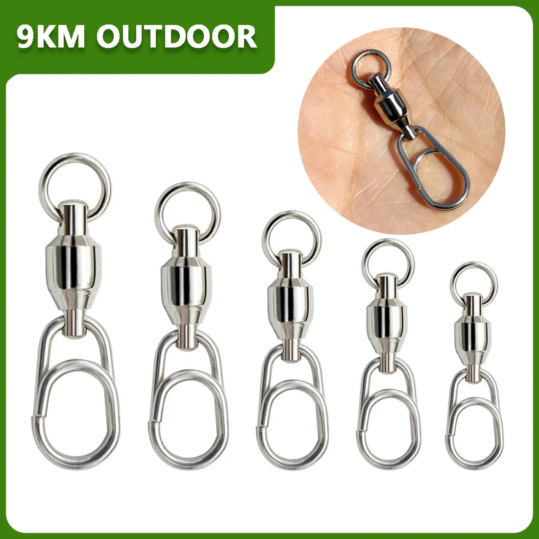 Fishing Connector Rolling Swivel Snap Stainless Steel Fishing Swivels ...