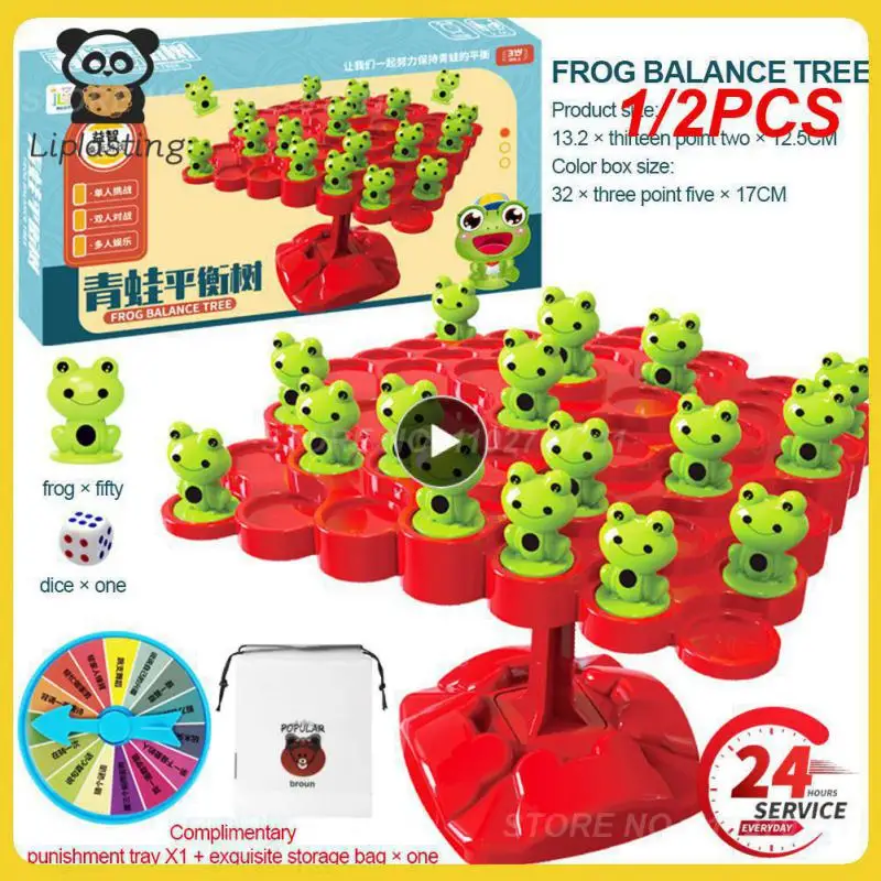 1-2PCS-Montessori-Math-Toy-Balancing-Board-Puzzle-For-Kids-Frog-Balance ...