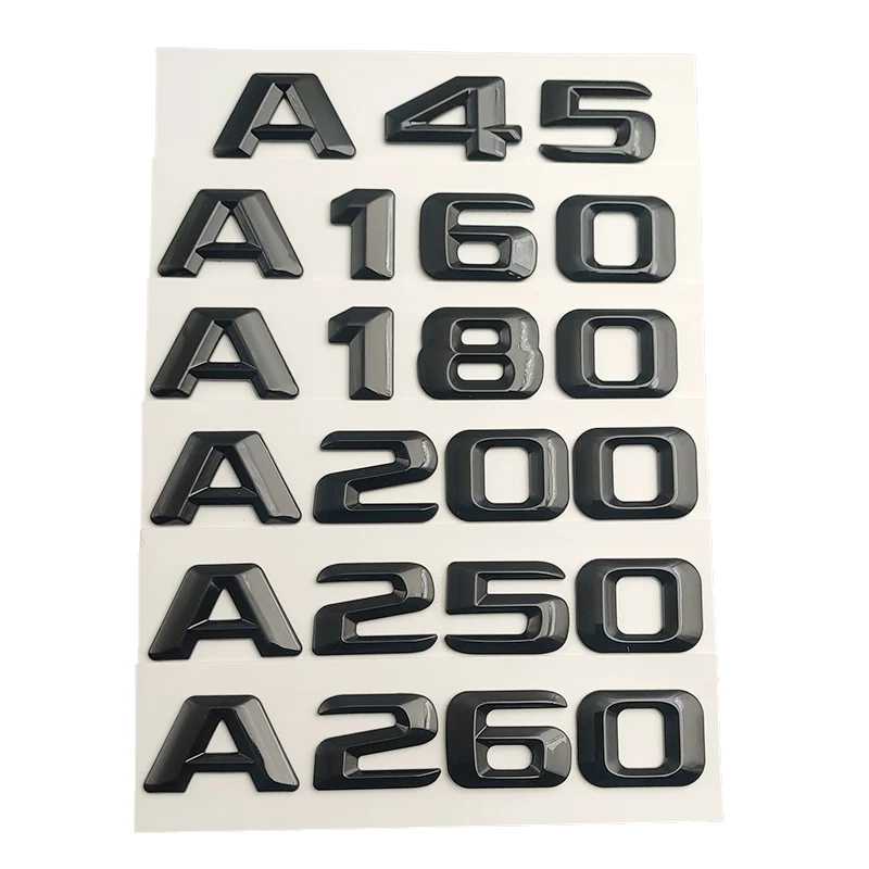 3d ABS Black Car Letters For Mercedes A45 AMG A160 A180 A200 A220 A250 ...