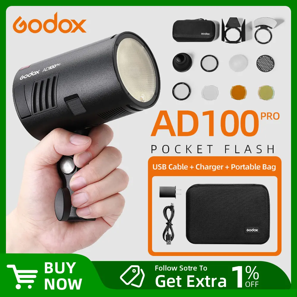 Flash Godox Ad100pro | Godox Ad Flash Light | Pocket Flash Light ...