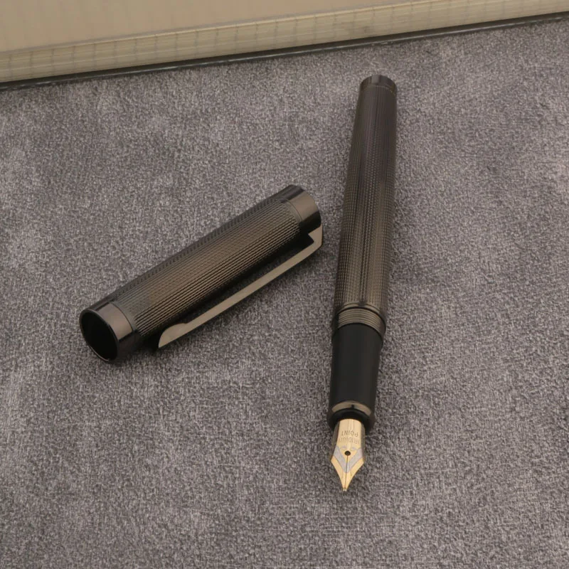 METAL Fountain Pen Gun grey 0.5mm GOLDEN Iridium nib Business Office ...