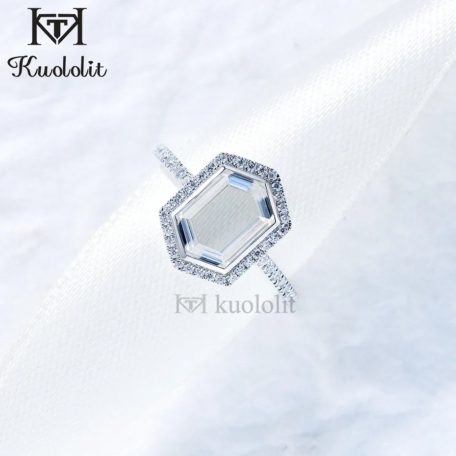 Kuololit-Portrait-Moissanite-Ring-for-Women-Solid-18K-14K-White-Gold ...