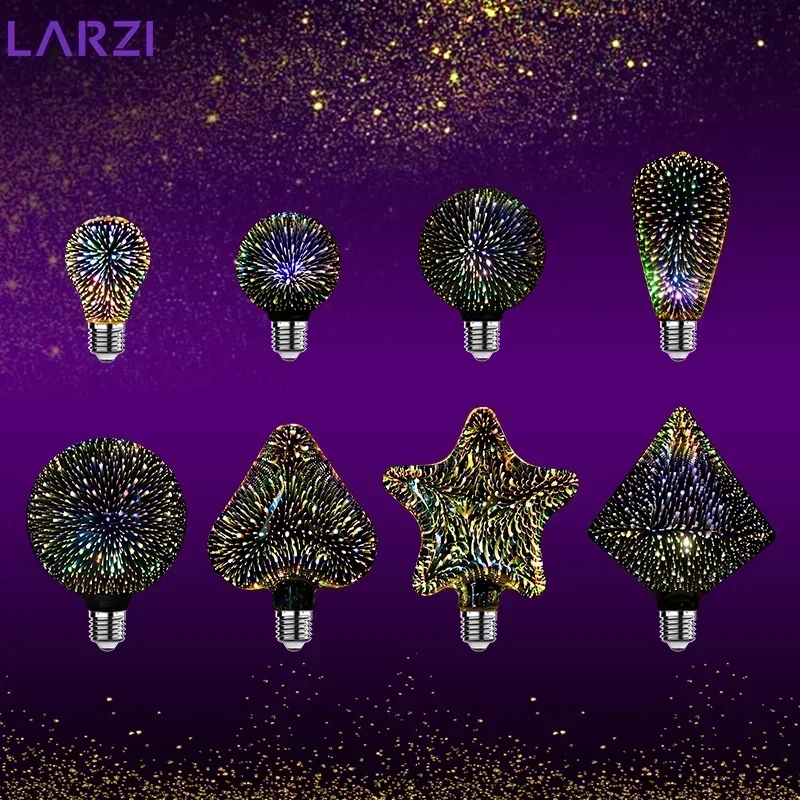 3D Led Bulb Star E27 Vintage Edison Starry Sky Lamp Lamparas 110V 220V ...