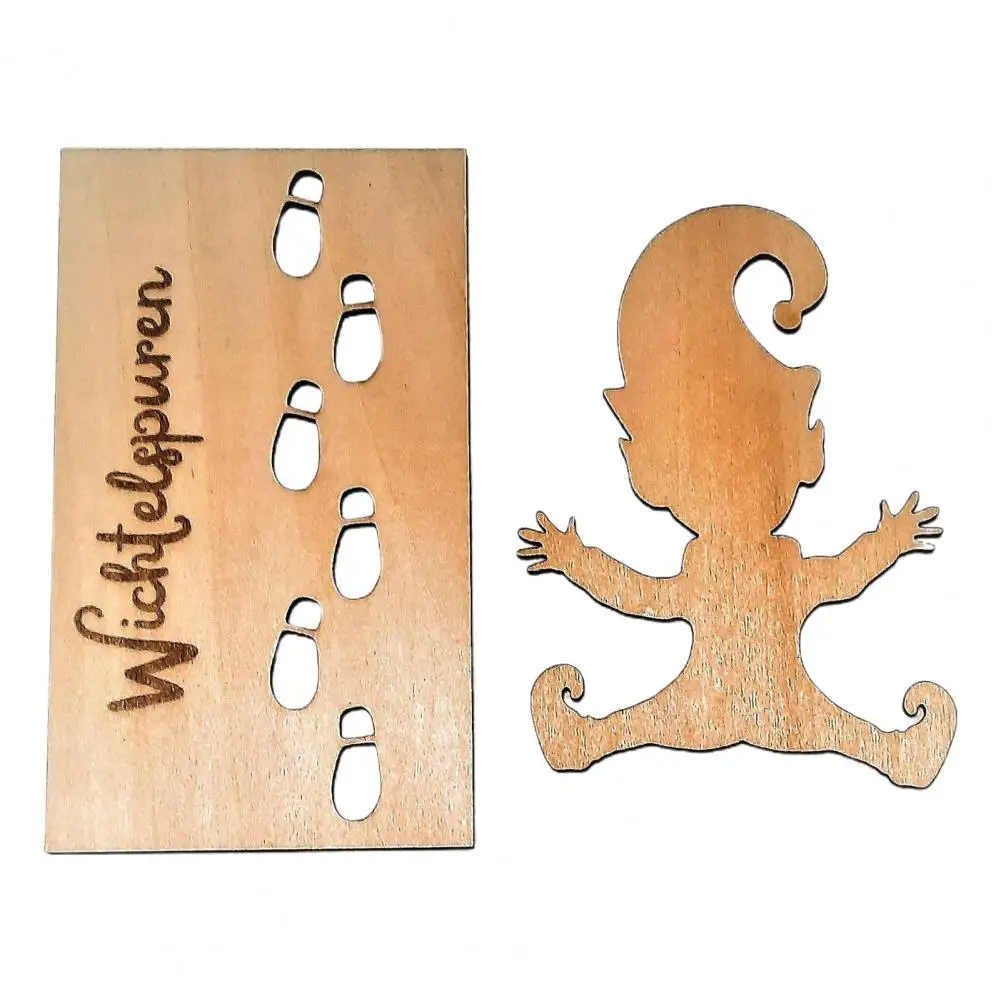 Plantilla de huella de enano de Navidad 2024 Plantilla de madera para manualidades Decoración de ...